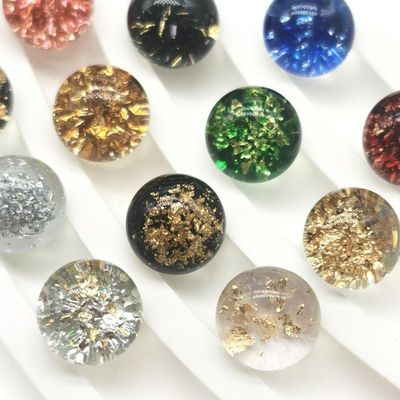 安宇纽扣金箔透明玉石扣树脂