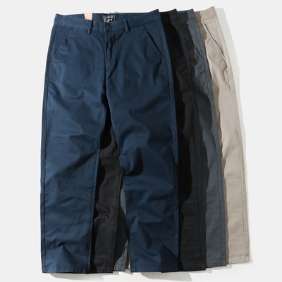 美式复古重磅弹力男直筒工装裤