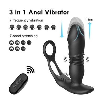 Retractable prostate anal plug for men women massager SexToy