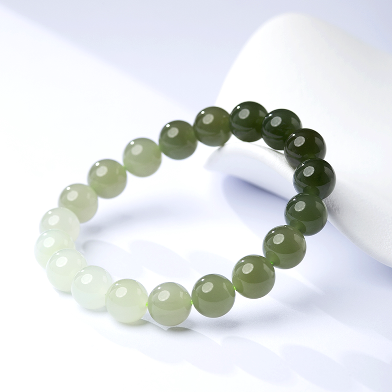 HERS JADE/翠佛堂天然和田玉晴水渐变手链手串