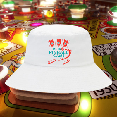 RETR PINBALL GAME 日系字母弹珠游戏印花渔夫帽男女纯棉遮阳盆帽