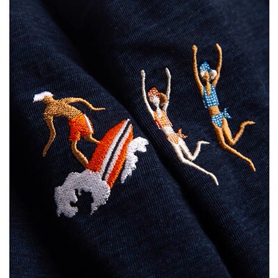 Pure Blue Japan 天然蓝染 季节限定 夏季氛围刺绣 短袖T恤 5406