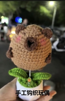 手工卡皮巴拉盆栽 可爱水豚学生宿舍摆件 闺蜜毕业走心小礼物