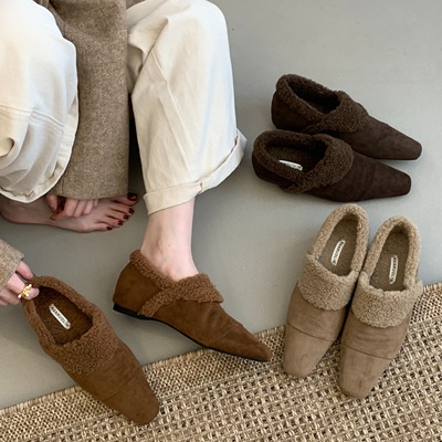 羊羔毛毛鞋女冬季外穿2025新款