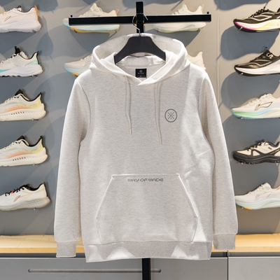 李宁男子连帽柔软亲肤套头卫衣