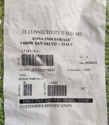 TE/泰科 1718705-1 连接器堵头 防水塞 原厂原装正品现货