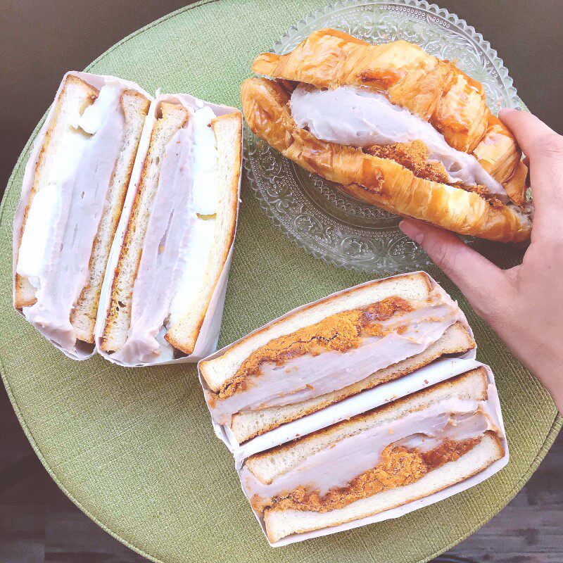 轻食好伴侣元气早餐食品夹心吐司 手工网红木糖醇芋泥三明治面包