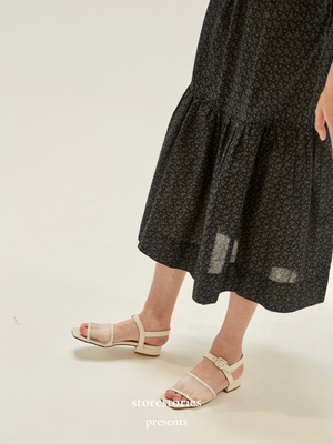 漆皮方头时尚高跟凉鞋