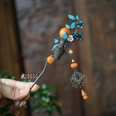 虫子家新中式柿柿如意发簪