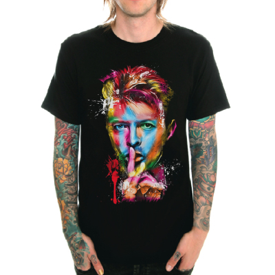 大卫鲍伊摇滚乐队春夏印花t恤