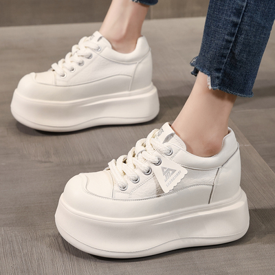 ZFCQ新款厚底丑萌内增高小白鞋女