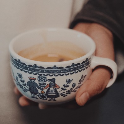 英国中古Johnson Brothers 手绘卡通名族风图案餐具 中古咖啡杯盘