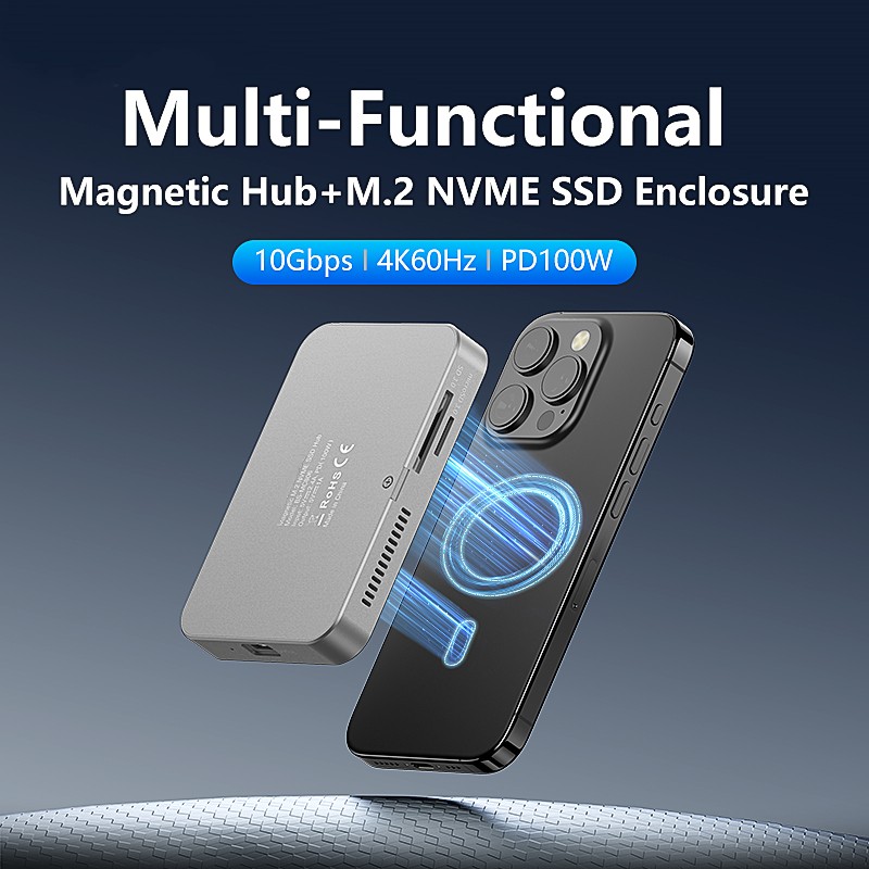 typec磁吸扩展坞m2硬盘盒2230NVMe转换器hdmi多功能usb3.2分线器