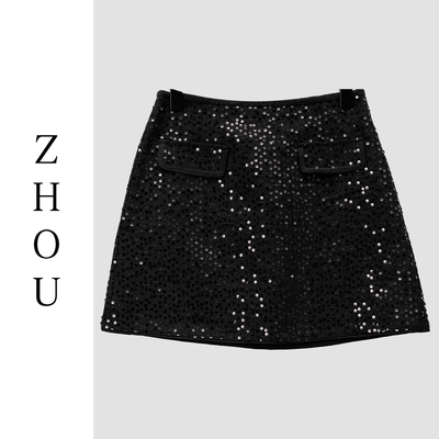 （周哥甄选）黑色半身裙-33417
