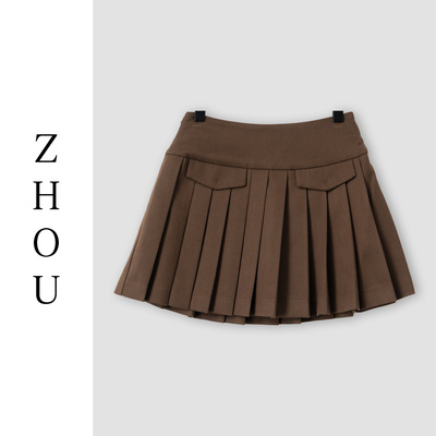 （周哥甄选）咖色半身裙-33041