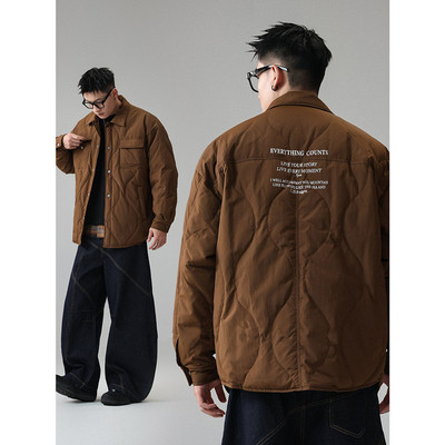 90白鸭绒复古口袋翻领轻薄羽绒服男冬季2025新款潮牌外套