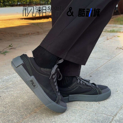 斐乐潮牌POP黑色运动休闲帆布鞋