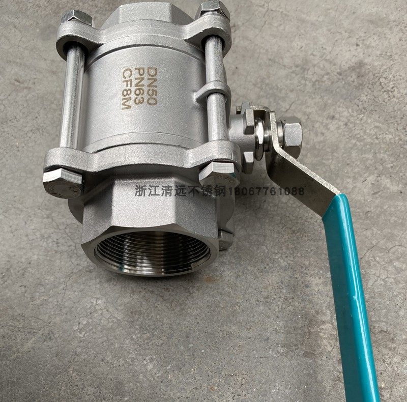 304/316不锈钢三片式球阀3片式Q11F-63P手动带锁实心球德标进出口_虎窝淘