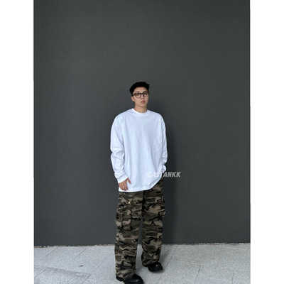 高品重磅美式小领口长袖打底T恤