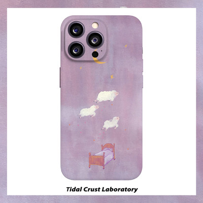 梦幻紫色晚安可爱绵羊菲林二合一手机壳适用苹果17nova14华为p70mate60小米15opporen14ovivo荣耀300iPhone16