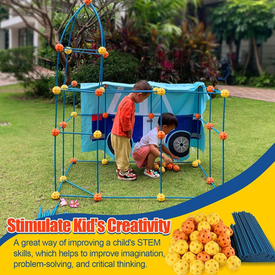 实心球十字加固杆搭建构造更稳固