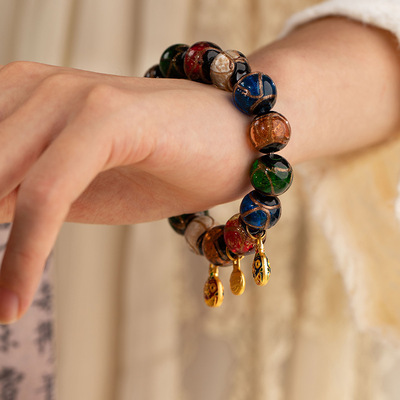 招财转运香灰琉璃吞金兽手串