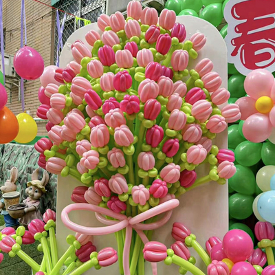 郁金香长条花束气球diy材料包女神节氛围布置拍照商场橱窗装饰