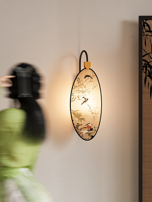 Parlando新中式中世纪屏风法式壁灯覆古宋代美学设计师古典客厅壁