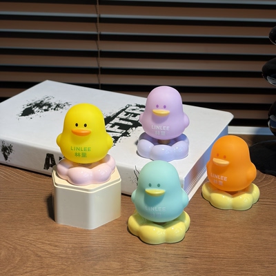 LINLE林里柠檬茶新款3.0新鸭子正版旋转鸭带底座创意摆件车用玩偶