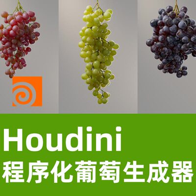 Houdini 程序化葡萄生成器 （HDA）Procedural Grapes Generator