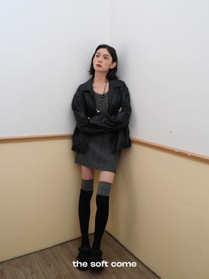 The soft come 羊绒羊毛复古粗针针织半身裙 厚实百搭B备单品