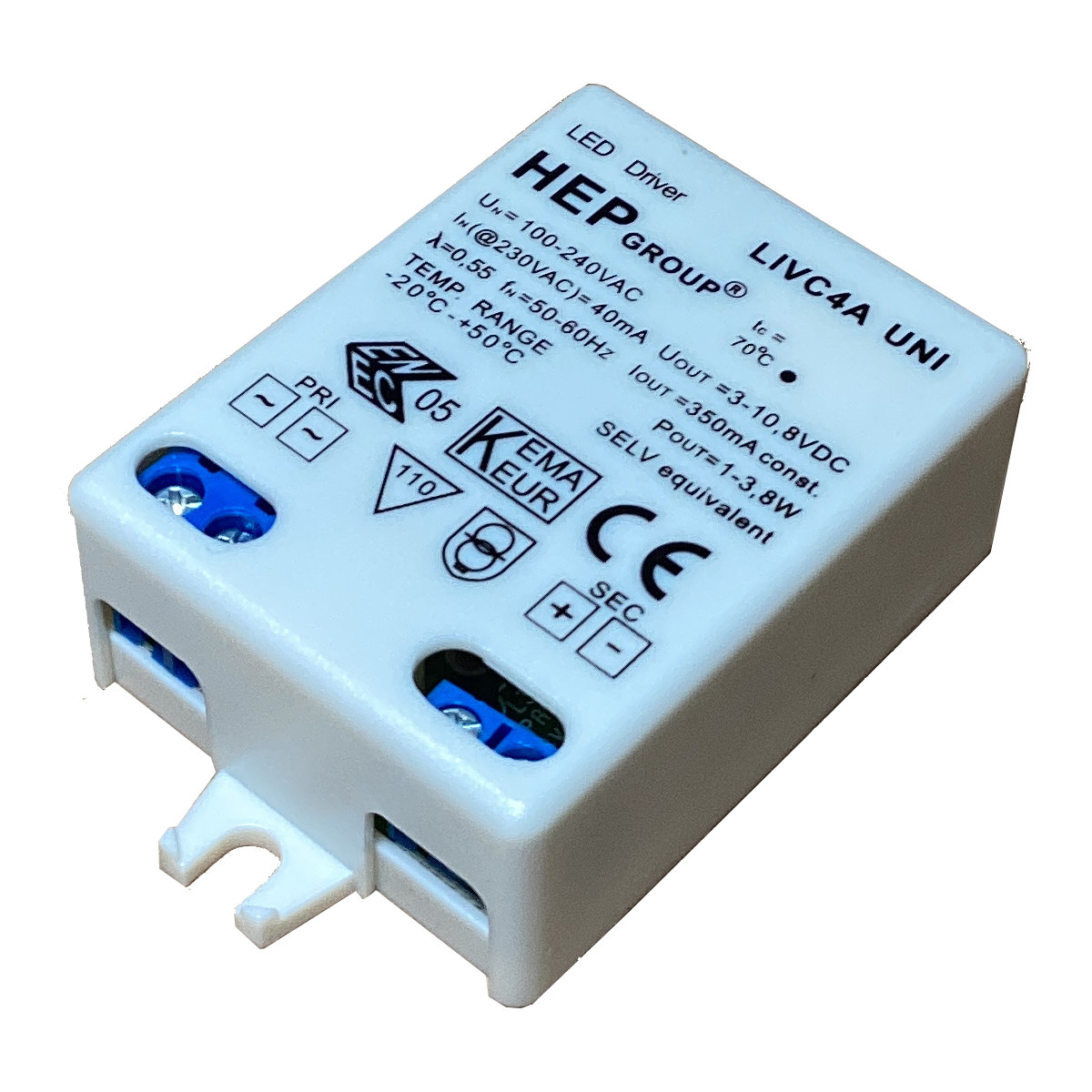 100-240V LED驱动器 HEP 1-3.8W 350mA 变压器带端子 LSVC3B UNI