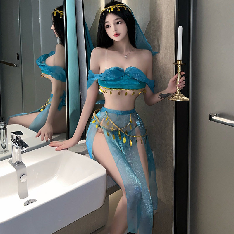 性感情趣汉服女国潮服敦煌飞天西域风情舞姬套装古风制服诱惑内衣