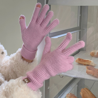 NikkiHaley针织分指保暖手套