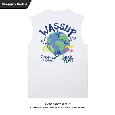 wassupwolf重磅纯棉背心