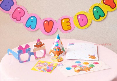 跑跑姜饼人饼干生日快樂裝飾套裝