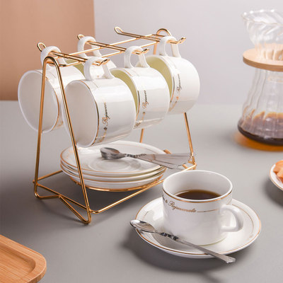 Circle Joy圆乐水杯陶瓷杯咖啡杯套装花茶杯轻奢陶瓷咖啡杯碟勺子