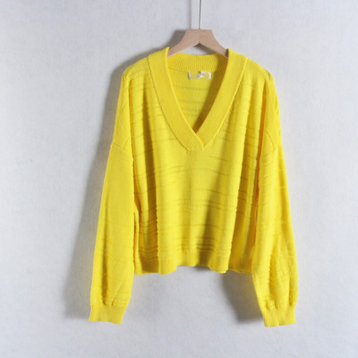 外贸米国单TRE*&BO*小奢女装~棉质套头落肩长袖针织衫镂空毛衣秋