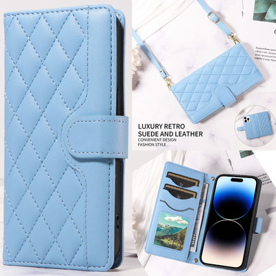 多彩小香格子斜跨华为系列手机套