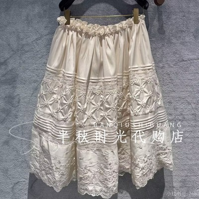 （小魔女）LF25D51SS116原2995Lefame拉飞姆25冬玫瑰绣花长半裙