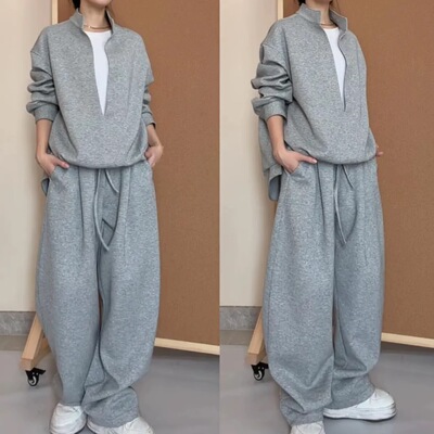 满满男装服饰男士春季假两件休闲运动套装宽松时尚洋气慢人风5501