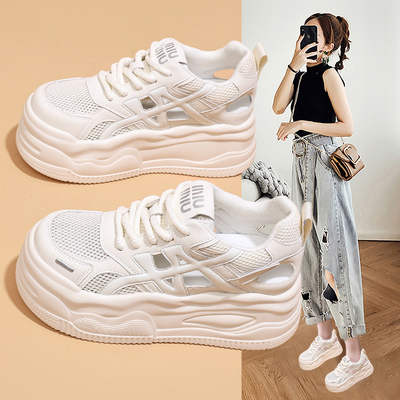 内增高小白鞋女夏季薄款2025新款