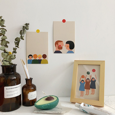 波普风抽象派人物装饰画拍摄相框