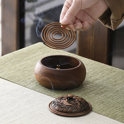 胡桃木香炉茶道托线实木家用