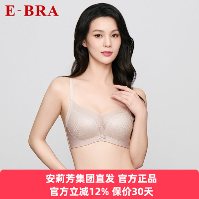 安莉芳集团E-BRA正品内衣几何网纱透气小胸聚拢无钢圈文胸KB00271