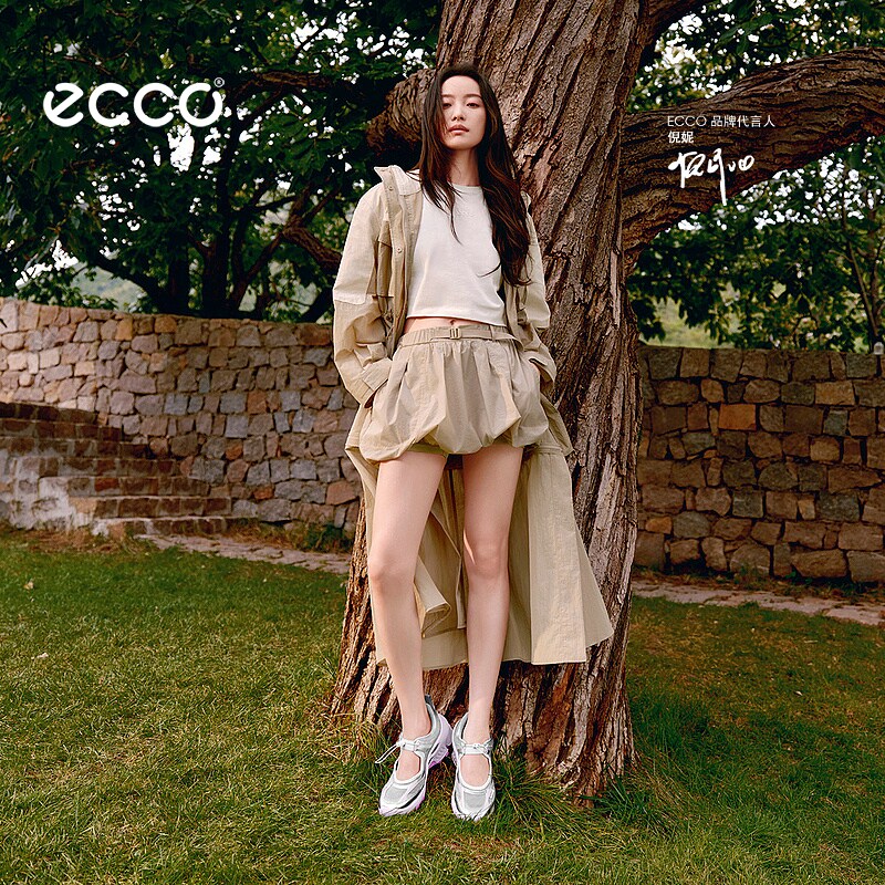 ECCO x NRL联名 新款时尚防风可拆卸长风衣女防泼水外套EN253J032