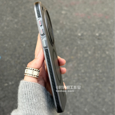 华为Mate70竖条纹透明瓦楞磁吸壳