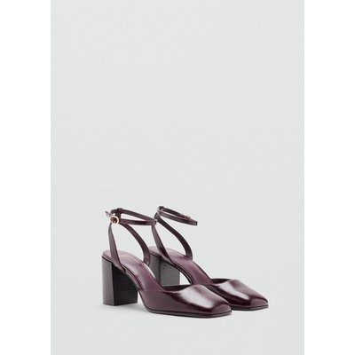 西班牙欧洲正品代购 MANGO 女士  人造革坡跟鞋 7.5cm 37034446