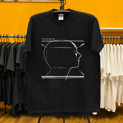 Slowdive慢潜乐队极简线条人像短袖 自赏梦幻摇滚宽松纯棉百搭T恤