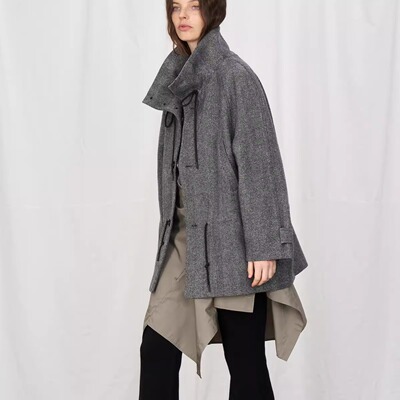 MIND条纹大V马甲半裙外套